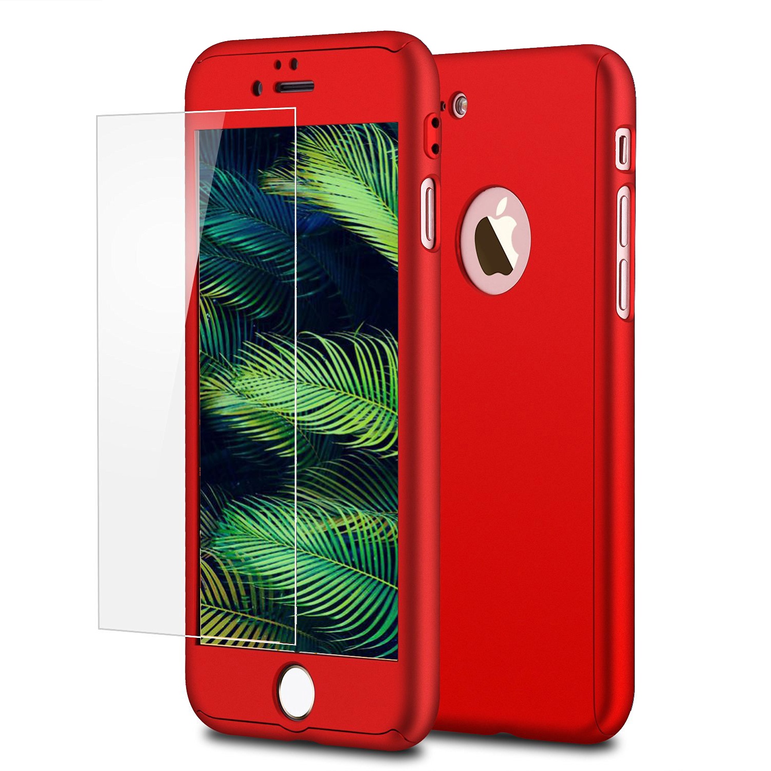 Husa Fullcover iPhone 7 iPhone 8 Red 360° Joyroom + Folie Sticla ...