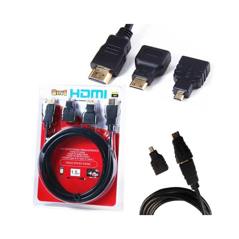 Cablu Video HDMI cu mufe adaptoare micro/mini HDMI- 1,5M - TinTom.ro ...
