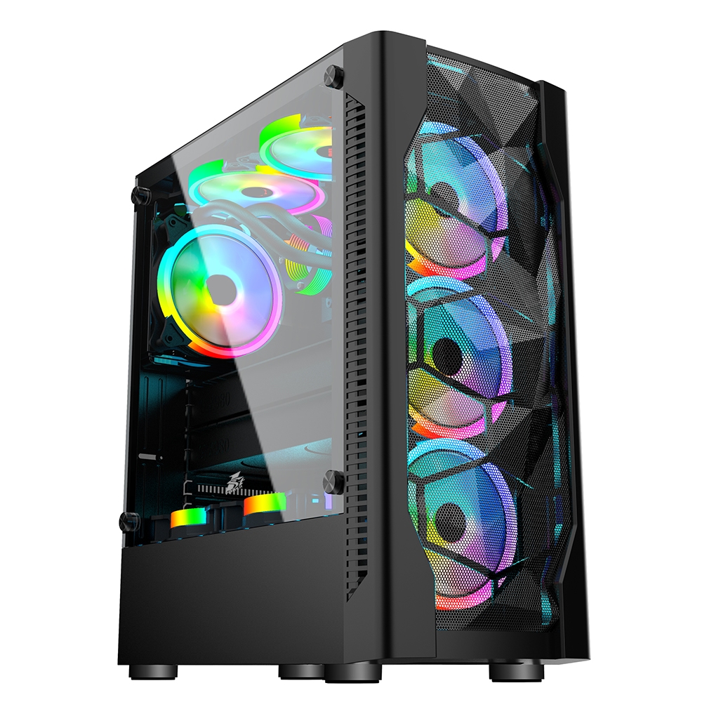 Carcasa 1STPLAYER Gaming DK-D4 ATX/M-ATX RGB Mid-Tower fara sursa ...